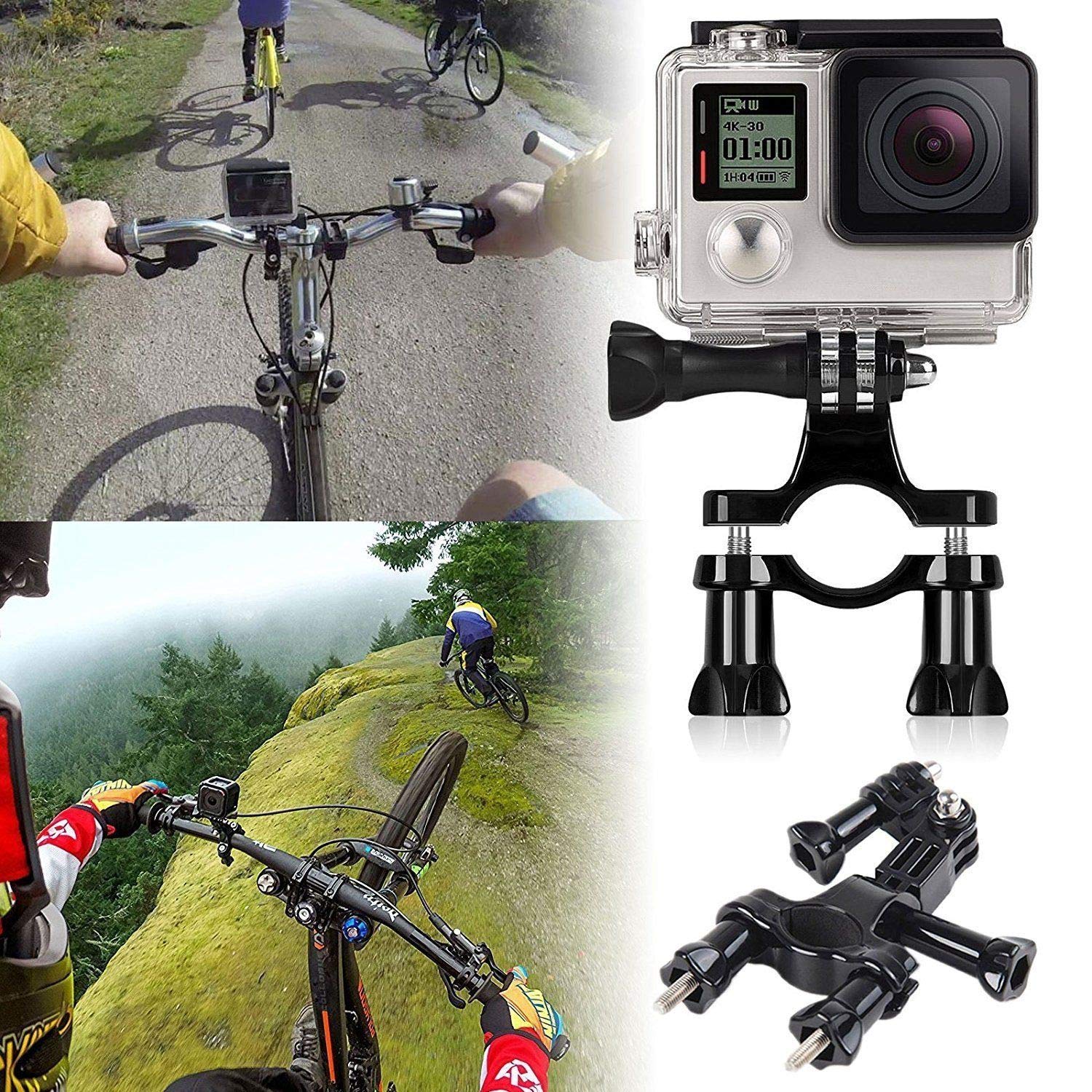 Action Camera Accessories Handlebar Head Chest Mount Strap Harness Adaptor with Cell Phone Clip for Gopro Hero/iPhone 15 14 13 12 11 Pro Max