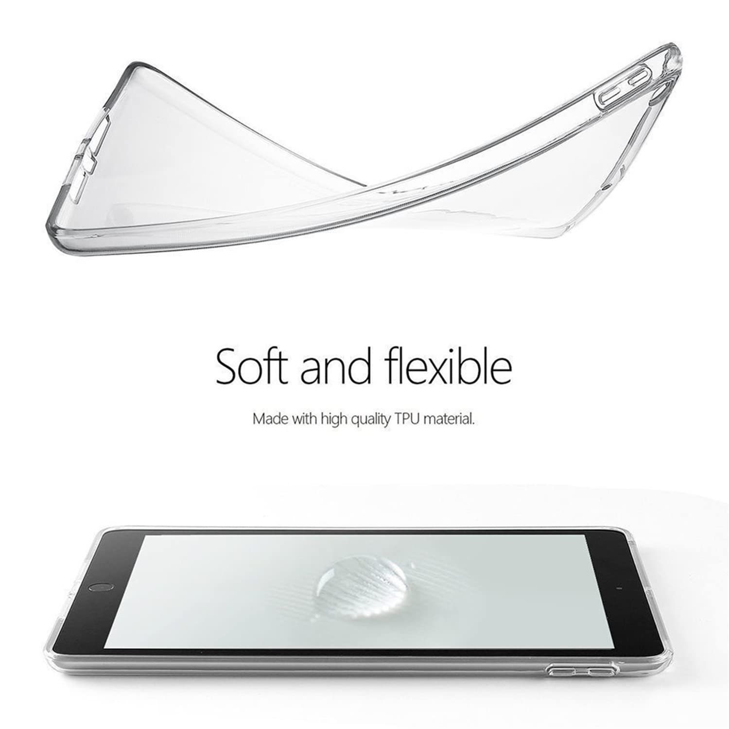 iCoverCase for iPad Pro 12.9 Case Clear, Ultra-Thin Transparent Soft TPU Back Cover Resistant Flexible Case for iPad Pro 12.9"(2015/2017) (Clear)