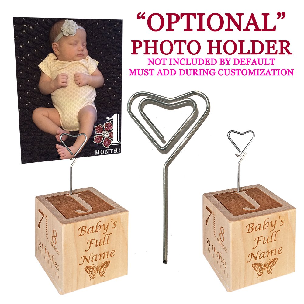Glitzby Baptism - Christening - Dedication Keepsake - Personalized Baby Block Baptizm Gift Custom Engraved Wooden Baby Block for Boy & for Girl keepsake from godparent godmother