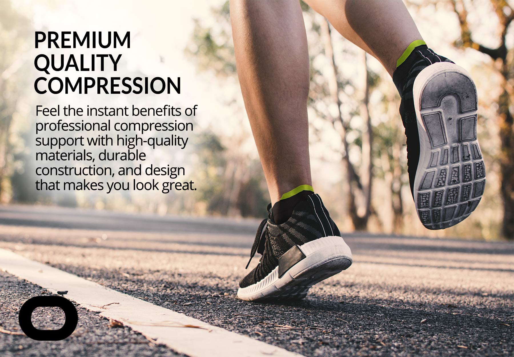 Ankle Compression Running Socks for Men & Women (2 Pairs) - Best Low Cut, No Show Athletic Socks with Heel Tab - Moisture Wicking, Arch Support Plantar Fasciitis Socks for Runners, Endurance, Cycling