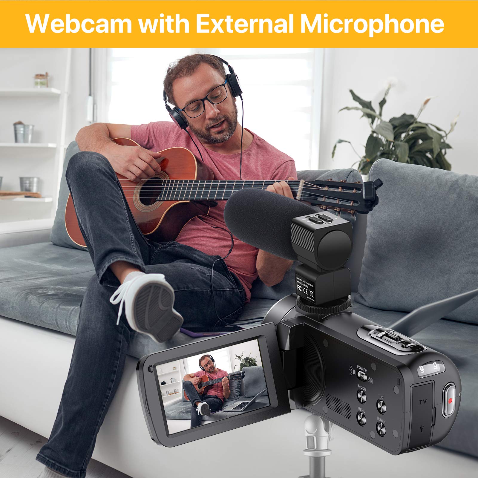 ACTITOP Video Camera Camcorder Ultra HD 2.7K 30FPS 36.0 MP IR Night Vision YouTube Vlogging Camera 3.0 Touch Screen 16X Digital Zoom with Remote Control Microphone Handheld Stabilizer 2 Batteries