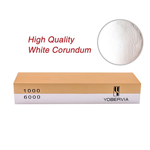 Knife Sharpening Stone, 2-Sided Whetstone with Non-Slip Base, Best Kitchen Blade Sharpener, Grit 1000/6000 Waterstone