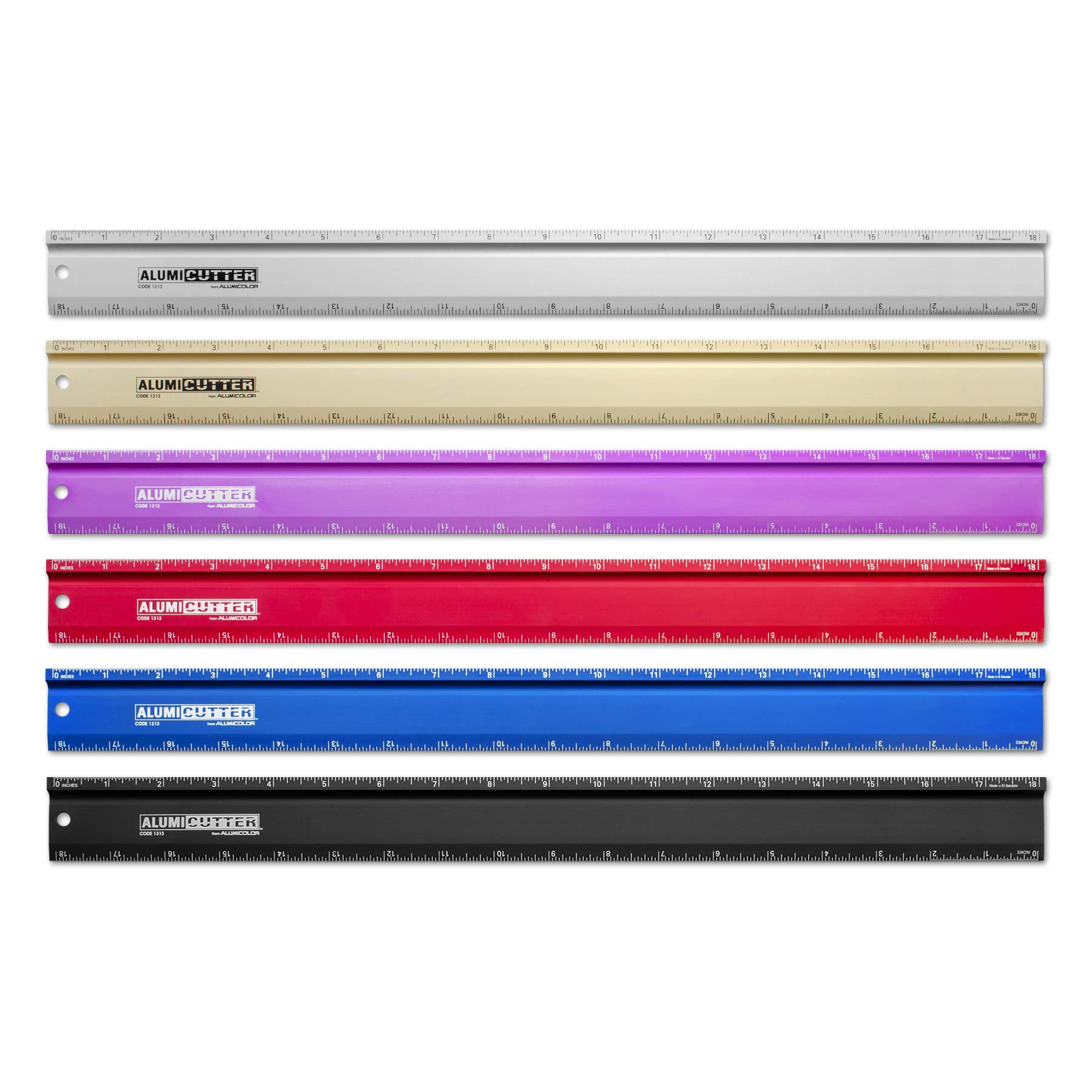 Alumicolor AlumiCutter Aluminum Straight Edge w/Blade for Office, School, Engineering and Framing, 18IN, Silver