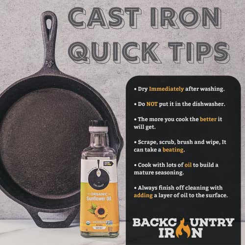 Backcountry Iron 13.5 Inch Cast Iron Pizza Pan with Loop Handles Pre-Seasoned