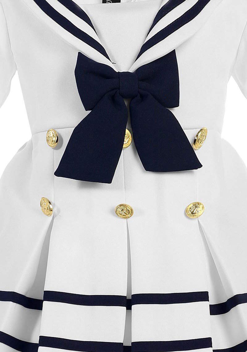 iGirlDress Baby Toddler Girls Nautical Sailor Dress with Hat 18mos White