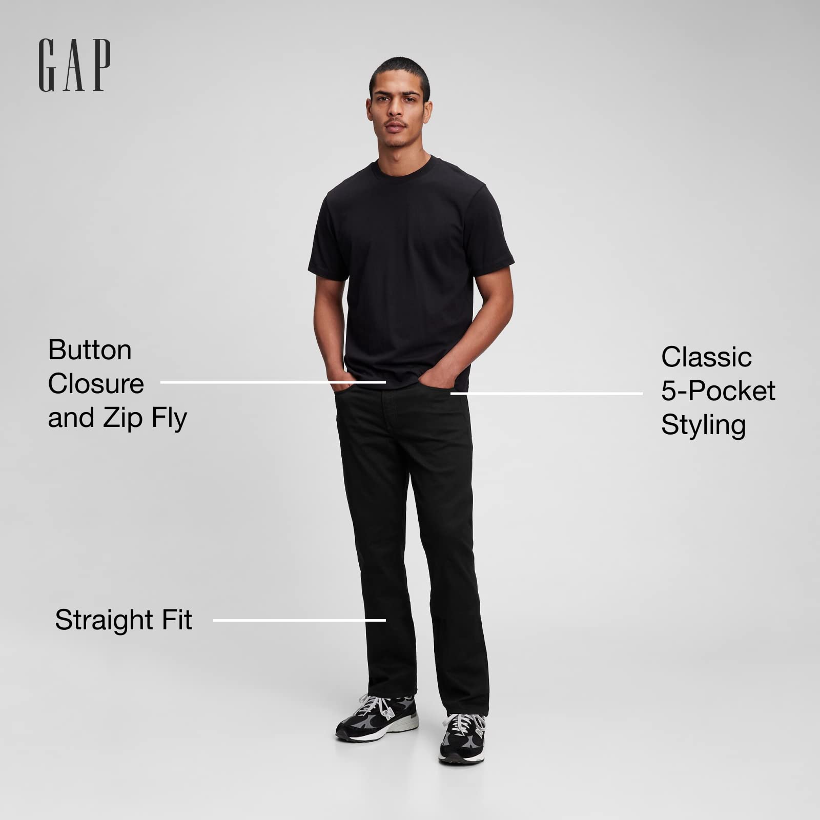GAP Mens Gapflex Stretch Technology Slim Fit Denim Jeans, True Black, 32W X 32L US