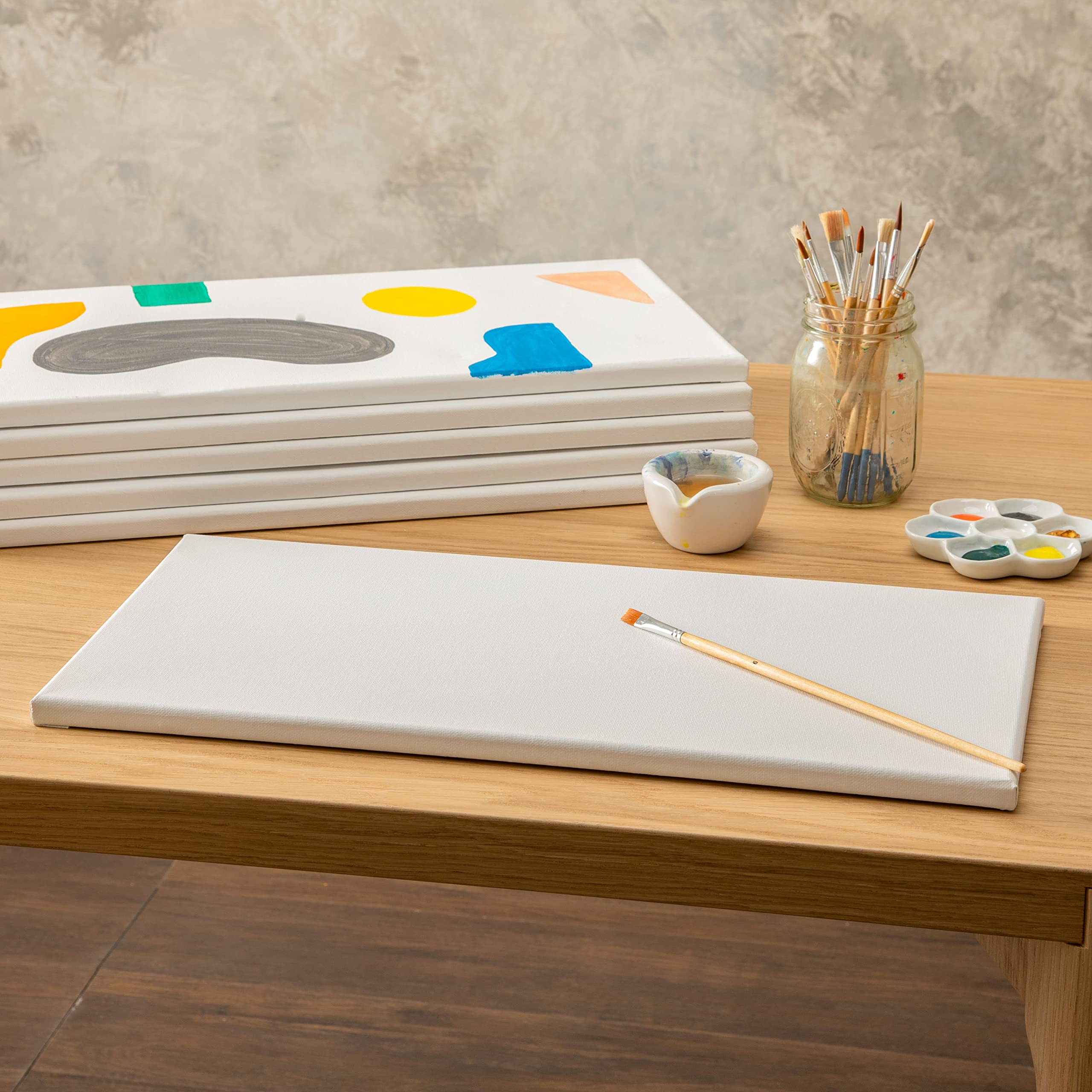 6 Count 10” x 20” Super Value Canvas by Artist's Loft Necessities - Acid Free Cotton Canvas for Paint, Acrylic, & Oils - 1 Pack