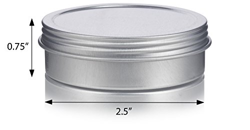 JUVITUS 2 oz Metal Steel Tin Flat Container with Tight Sealed Twist Screwtop Cover (6)
