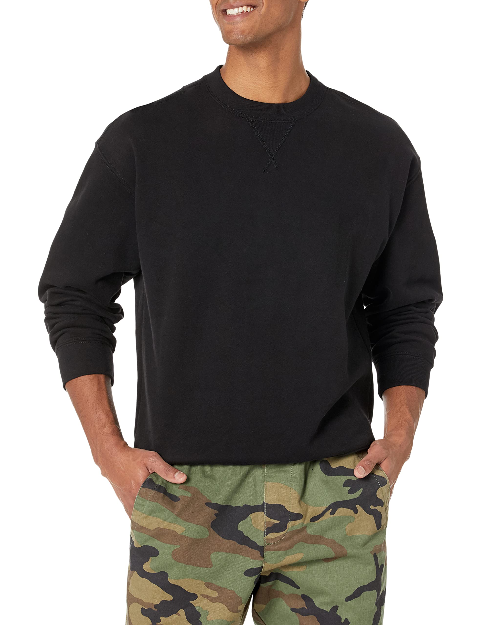 GAP mens Vintage Soft Drop Shoulder Crew Hooded Sweatshirt, True Black, X-Large US
