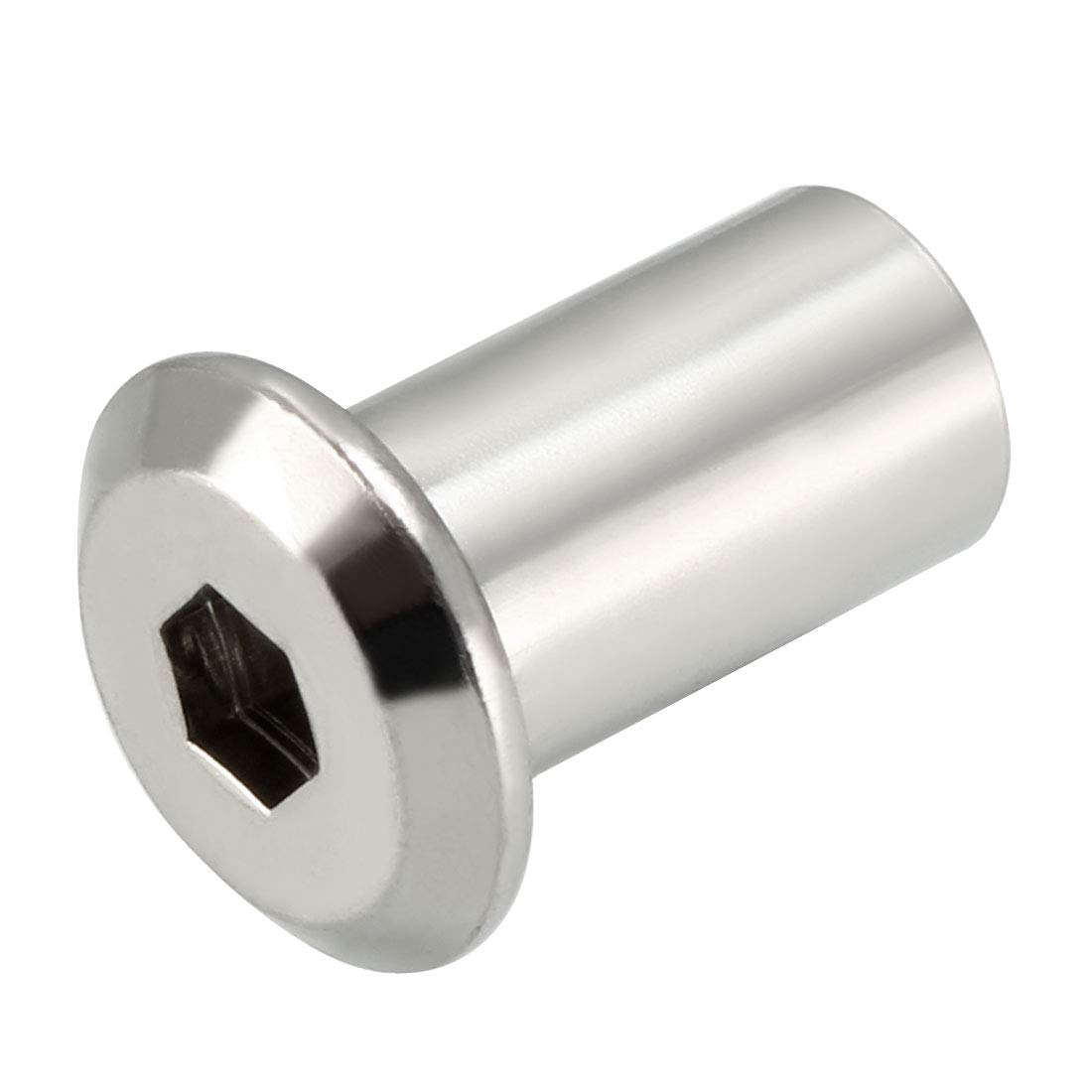 uxcell M10x21mm Hex Socket Head Insert Nut Screw Post Sleeve Nut for Furniture 10pcs