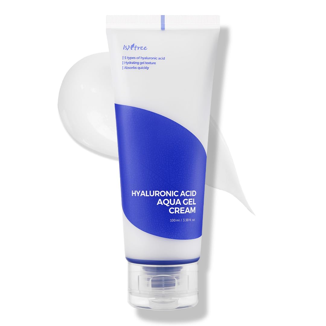 IsNtree Hyaluronic Acid Aqua Gel Cream 100ml, 3.38 fl.oz | Lightweight Hydrating Gel | Quick Absorbing Moisturizer | Korean Skincare