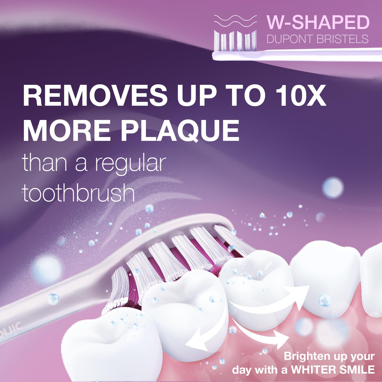 Wagner Stern WHITEN+ Edition. Whitening Electric Toothbrush with Pressure Sensor. Offers 5 Brushing Modes, 3 intensities, 8 Soft Brush Heads, and a Luxury Travel case.