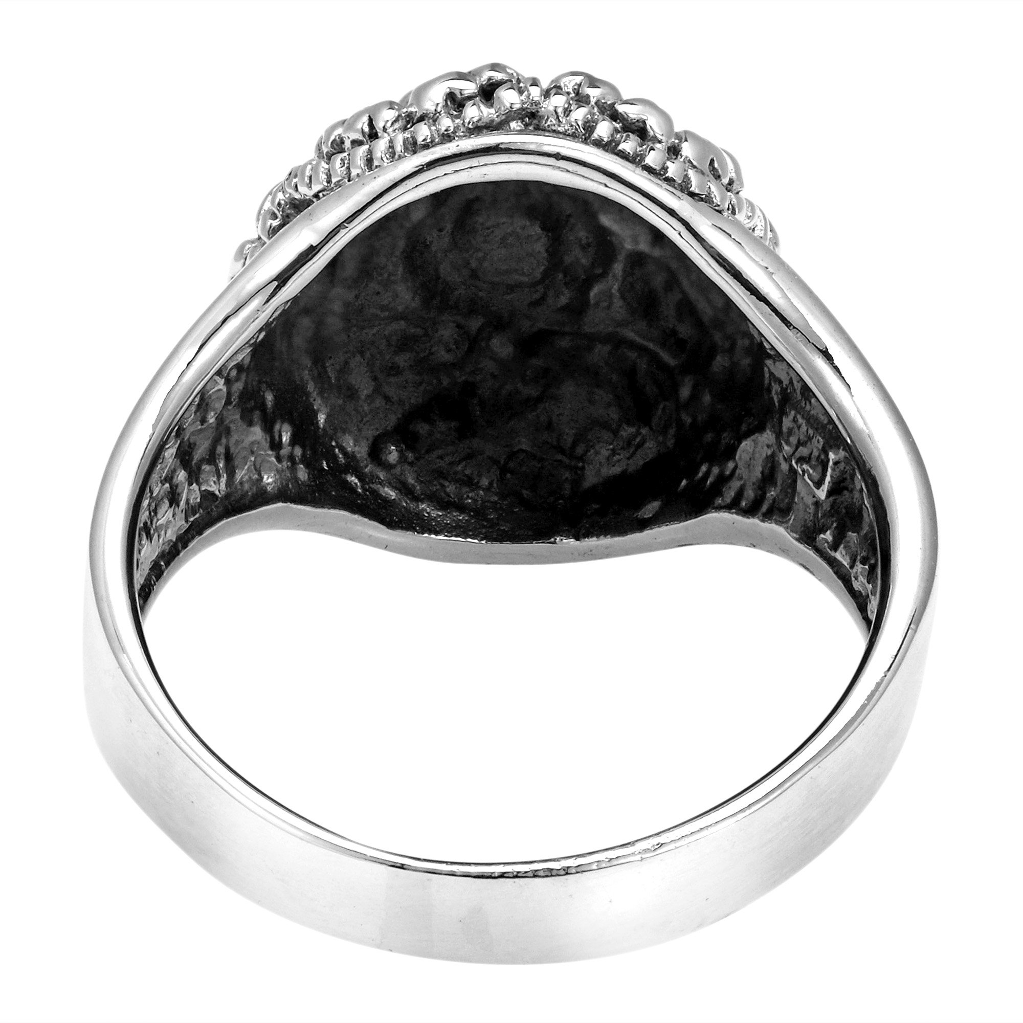 AeraVida Round Cluster Flower Bouquet Dome .925 Sterling Silver Ring (9)
