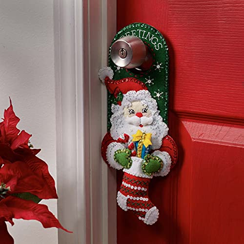 Bucilla Greetings, Felt Applique Christmas Door Hangers, Set of 2 (89286E)