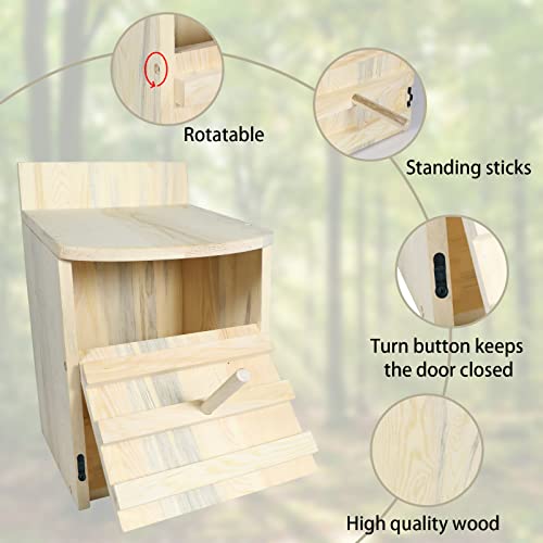 Big Owl House,Screech Owl House,Owl Nesting Box Owl Bird House,Barn Owl Box Owl Boxes for Outside with Mounting Screws, Instructions,Video Teaching, Easy Assembly Required