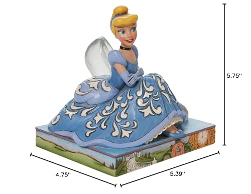 Enesco Jim Shore Disney Traditions Cinderella with Glass Slipper Figurine, 5.39 Inch, Multicolor