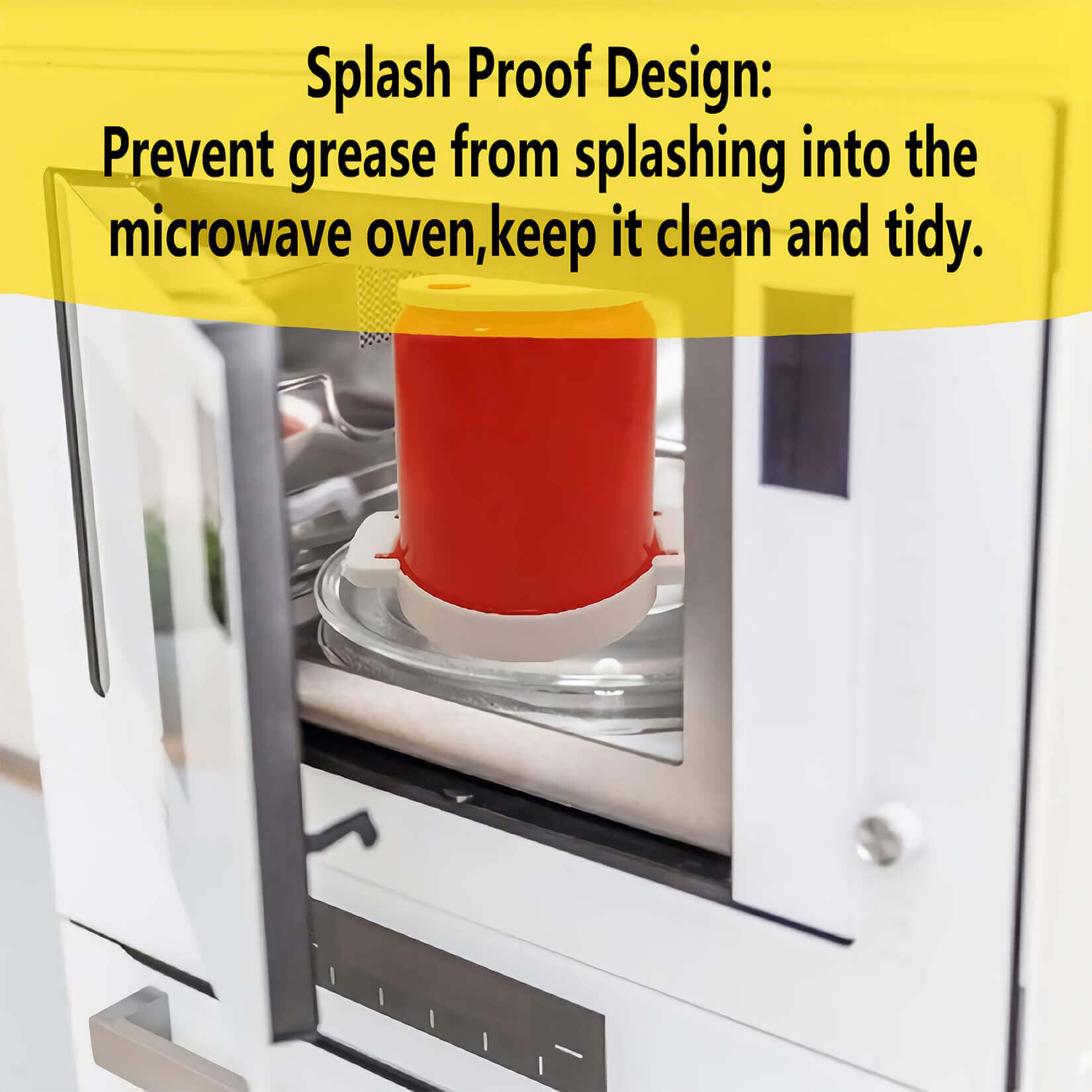 Bacon Can Microwave Cooker as Seen on TV, Bacon Cooker for Microwave Oven,Splash Proof and Mess Free Design, Pour the Grease Right Out, Easy to Clean, Easy to Store
