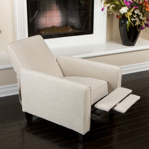 Christopher Knight Home Darvis Fabric Recliner Club Chair, Light Beige 34D x 26.75W x 36.25H in
