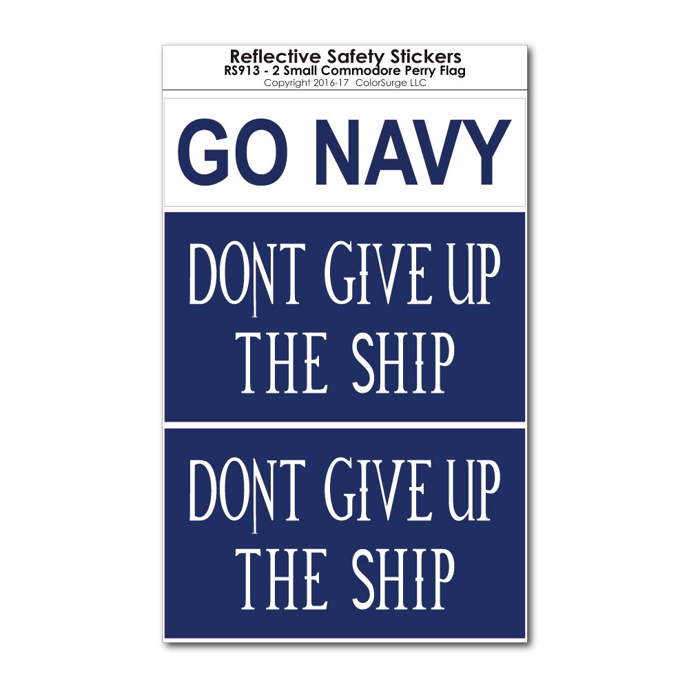 COOLHUBCAPS - Small Commodore Perry Flag Reflective Decals (2xSmall)