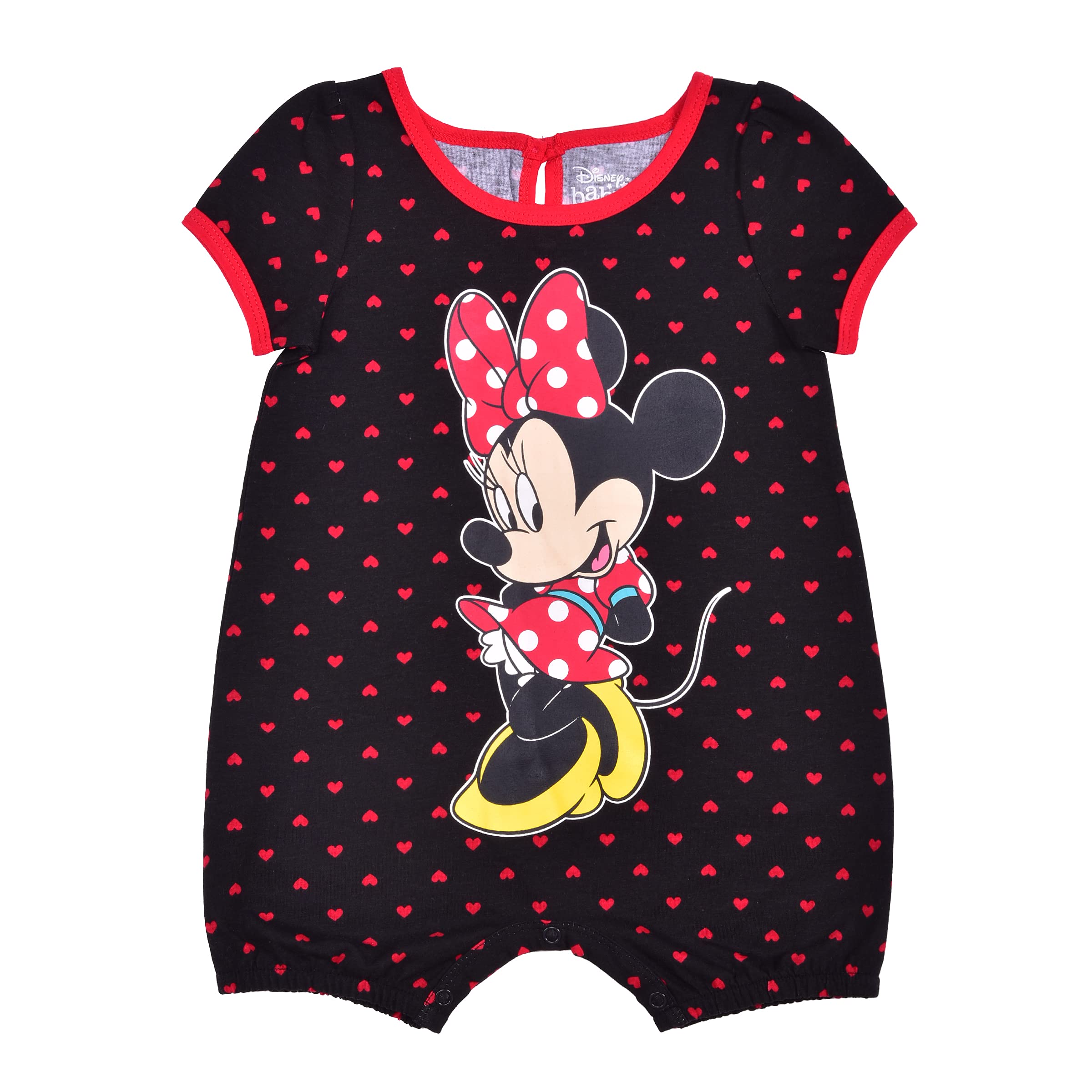 Disney Baby Minnie 3 Pack Rompers,Red/Black/White, 12 Months