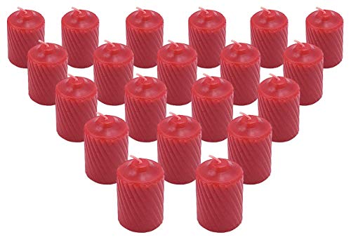 General Wax 15 Hour Scented Votive Candles 20 Candles Per Box with Texured Finish (Red Spice Scent)