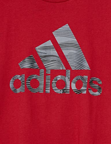 adidas boys Short Sleeve Camo Badge of Sport Tee T Shirt, Team Victory Red, Medium US