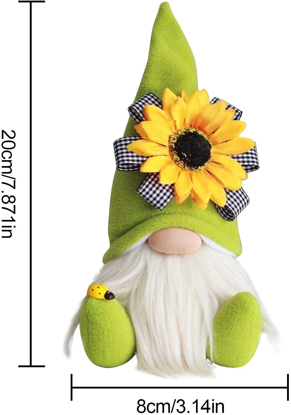 GDYYEZI Sunflower Garden Gnome, Sunflower Spring Gnome Mantel Display,Handmade Gnome Faceless Plush Doll, Farmhouse Tiered Tray Rustic Sca