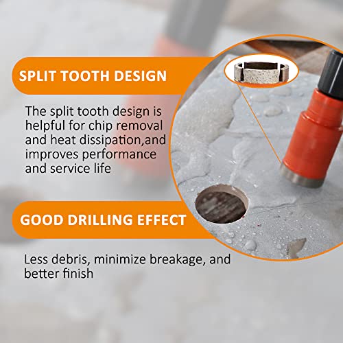 BGTEC Diamond Core Drill Bit, 2pcs 3/4" 20mm Hole Saw with 5/8-11 Thread Welded Diamond Wet Drilling for Marble, Granite, Artificial Stone, Ceramic Tile