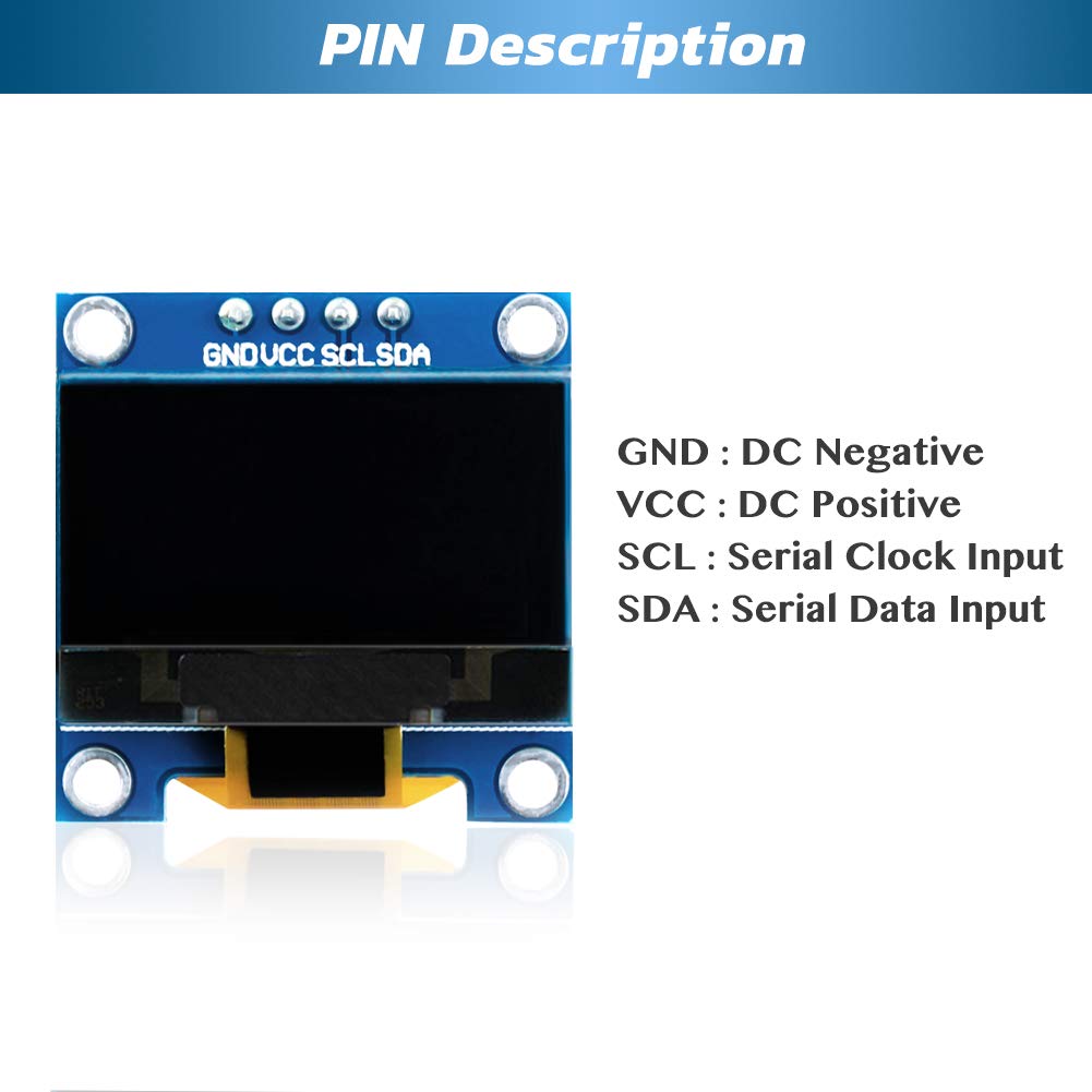 IZOKEE 0.96'' I2C IIC 12864 128X64 Pixel OLED LCD Display Shield Board Module 4 Pin for Arduino for Raspberry Pi (Pack of 3pcs, White-IIC)