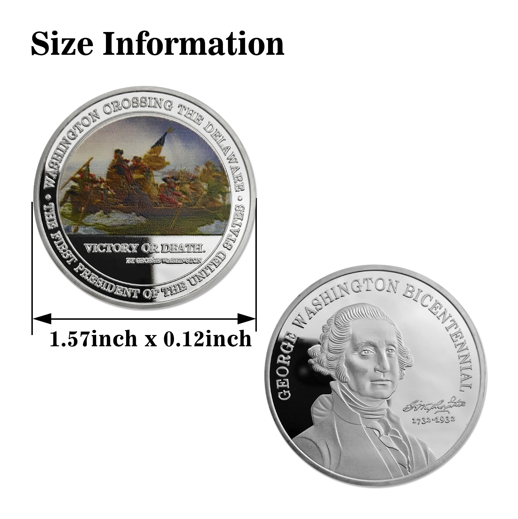 BHealthLife US President Challenge Coin George Washington 1732-1932 Crossing The Delaware
