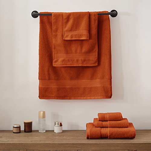 COZYART Orange Bath Towels Set for Bathroom Turkish Cotton Thick Soft Absorbent Durable 650 GSM Towel Set of 6, 2 Large Bath Towels, 2 Hand Towels, 2 Washclothes