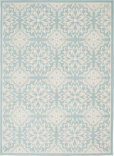 Nourison Jubilant Floral Ivory/Green 4' x 6' Area -Rug, Easy -Cleaning, Non Shedding, Bed Room, Living Room, Dining Room, Kitchen (4x6)
