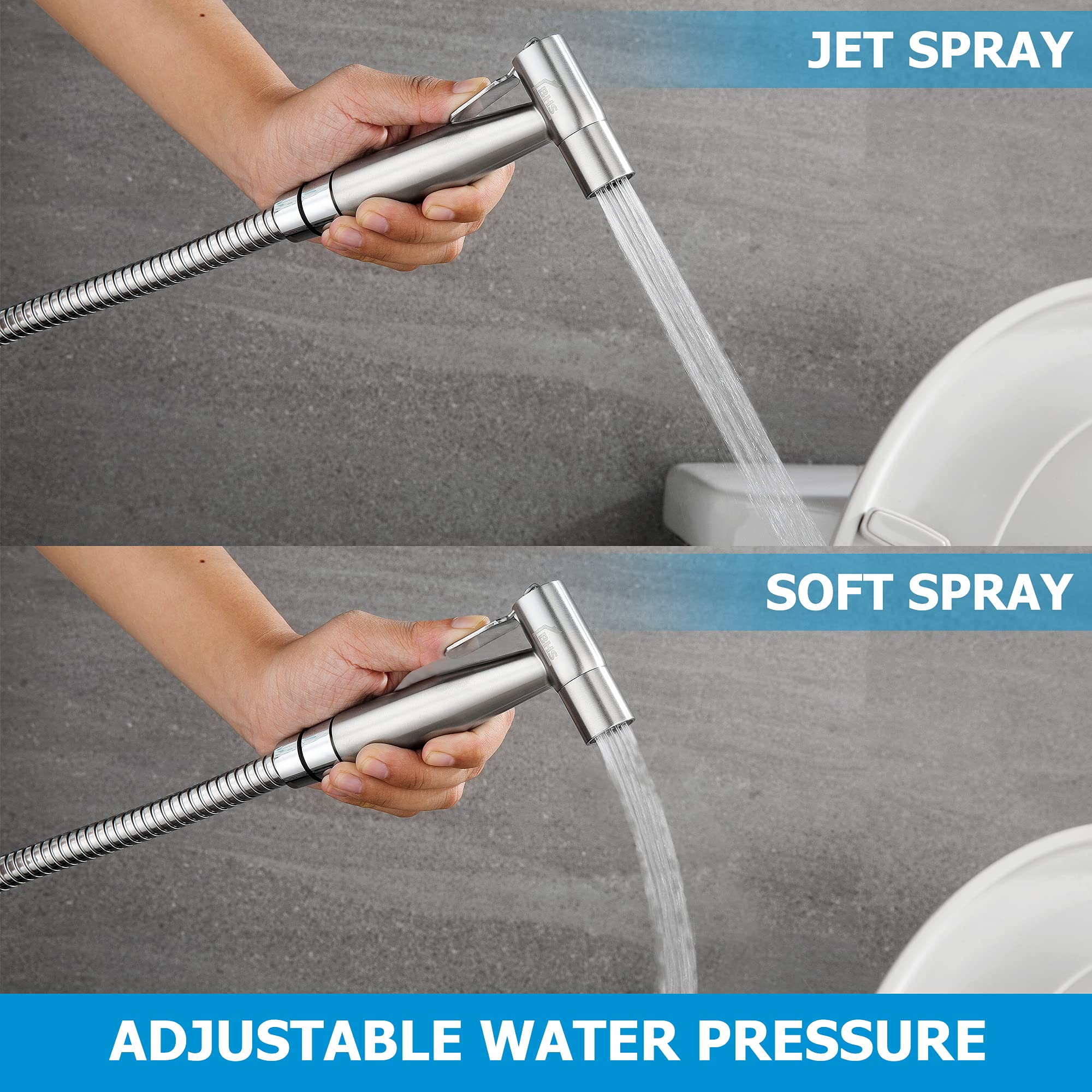BHS I Bidet Sprayer for Toilet by Premium Stainless-Steel, Badette Toilet Attachment for Baby Wash, Luxury Handheld Bidet Easy to Install I Muslim shower Give Refreshment