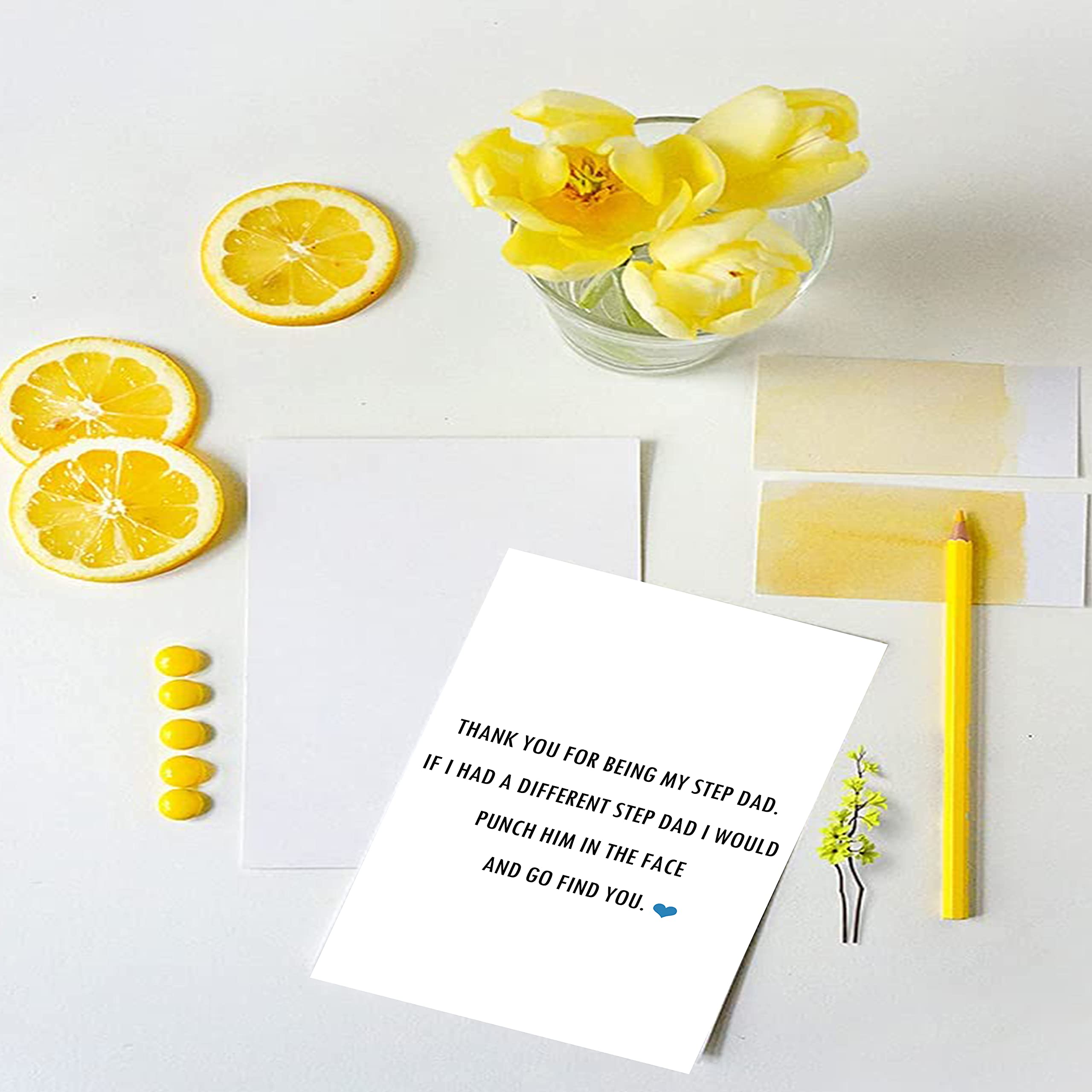 Comting Thank You Step Dad Father's Day Card, Appreciate Greeting Card for Father in Law, Birthday Card for Dad
