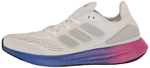 adidas Men's Pureboost 22 Running Shoe, White/Grey/Lucid Blue, 9.5