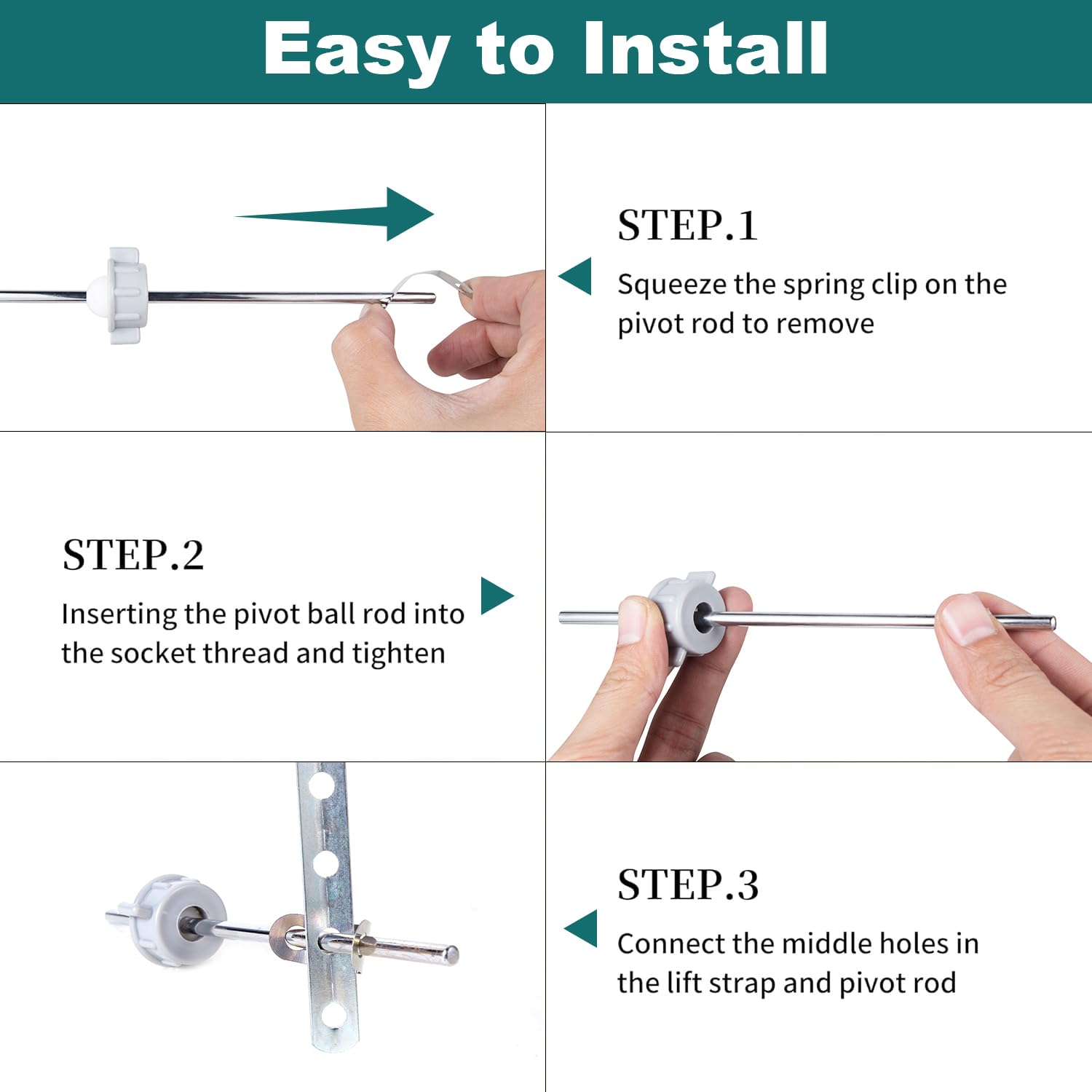 FullMayPro Lavatory Pop-Up Center Piece Assembly,Pop-Up Drain Repair Kit,Fits Most Popular Brands,Replacement Bathroom Sink Pivot Rod,15MM Ball, Chrome(2PCS)