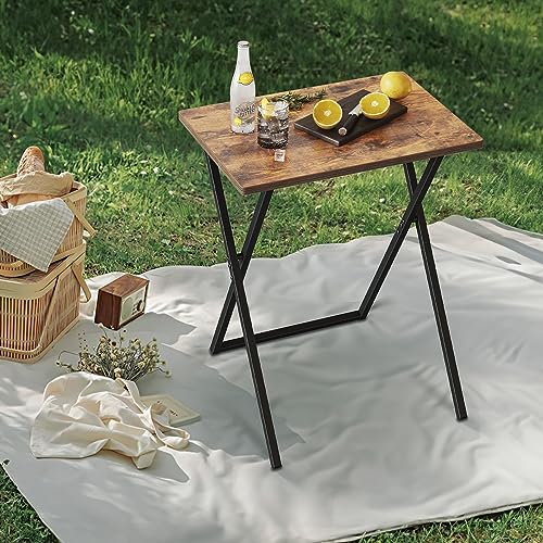 CubiCubi Folding Desk, 23.62 inch Small Computer Desk, Writing Desk, Space Saving Foldable Table for Small Spaces, Rustic Brown