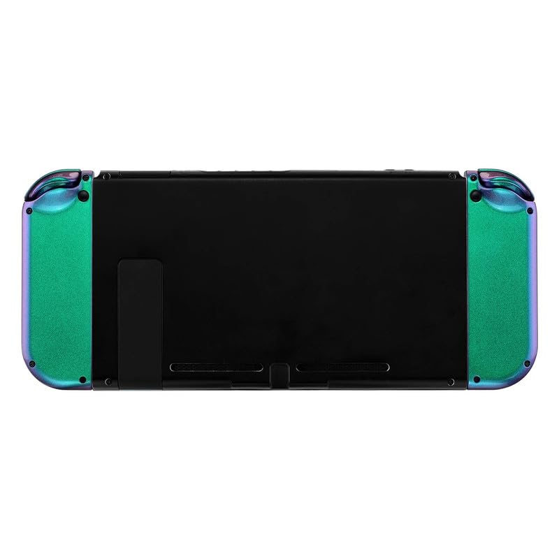 eXtremeRate DIY Replacement Shell Buttons for Nintendo Switch & Switch OLED, Chameleon Green PurpleCustom Housing Case with Full Set Button for Joycon Handheld Controller - Console Shell NOT Included