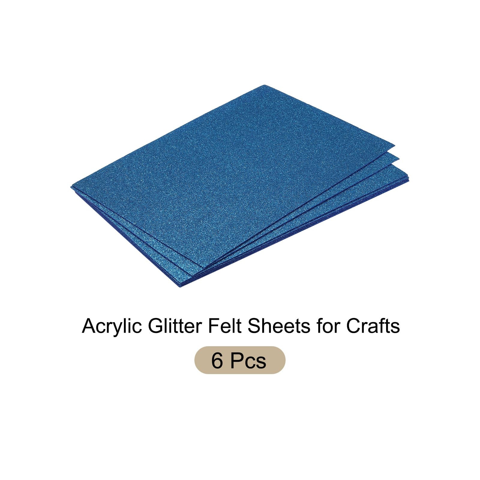 Rebower Glitter Soft Felt Fabric Sheets Acrylic Craft Sheets [for DIY Craft Hobby Hair Bow Costumes Decorations] - 11.8 x 7.8 Inch/Black / 6PCS