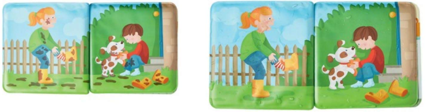 HABA Paul & Pia - Magic Bath Book - Wipe with Warm Water and The Muddy Pages Come Clean