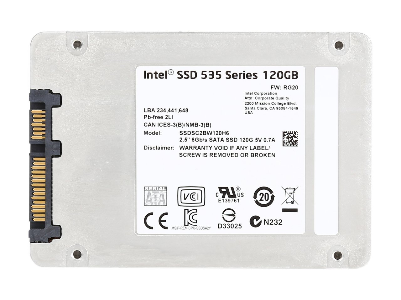 Intel 535 Series 120GB 2.5-Inch Internal Solid State Drive SSDSC2BW120H6R5