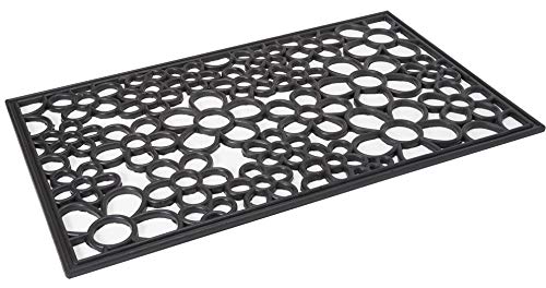 Envelor Home and Garden Floral Wrought Iron Rubber Door Mat 18" x 30" Welcome Mat