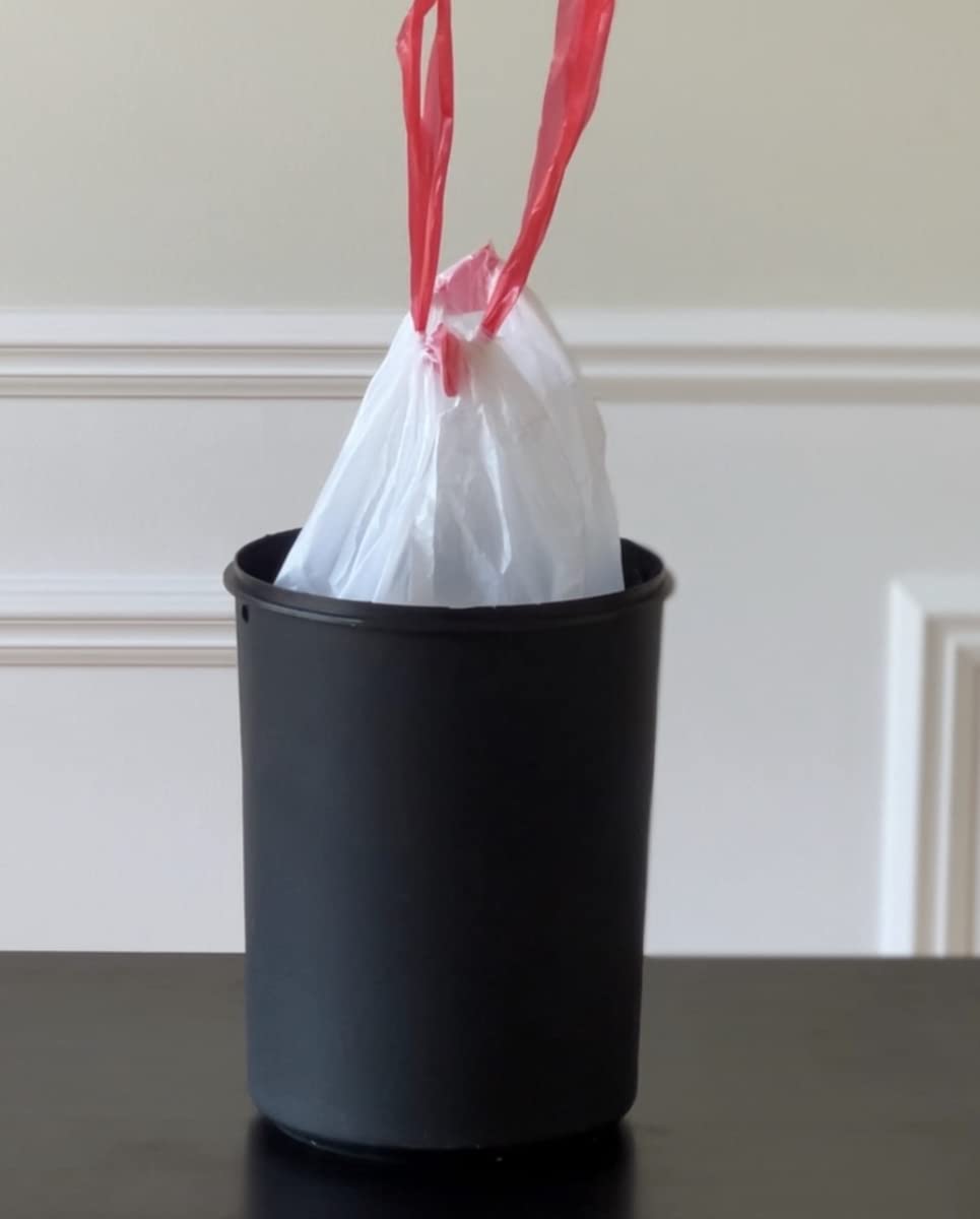 CCLINERS 1.2 Gallon (240 Bags) Small White Drawstring Trash Bags Code A 4.5 Liter Bathroom Mini Garbage Bags 1 Gallon Wastebasket Can Liners for Home Office Bins, 240 Count