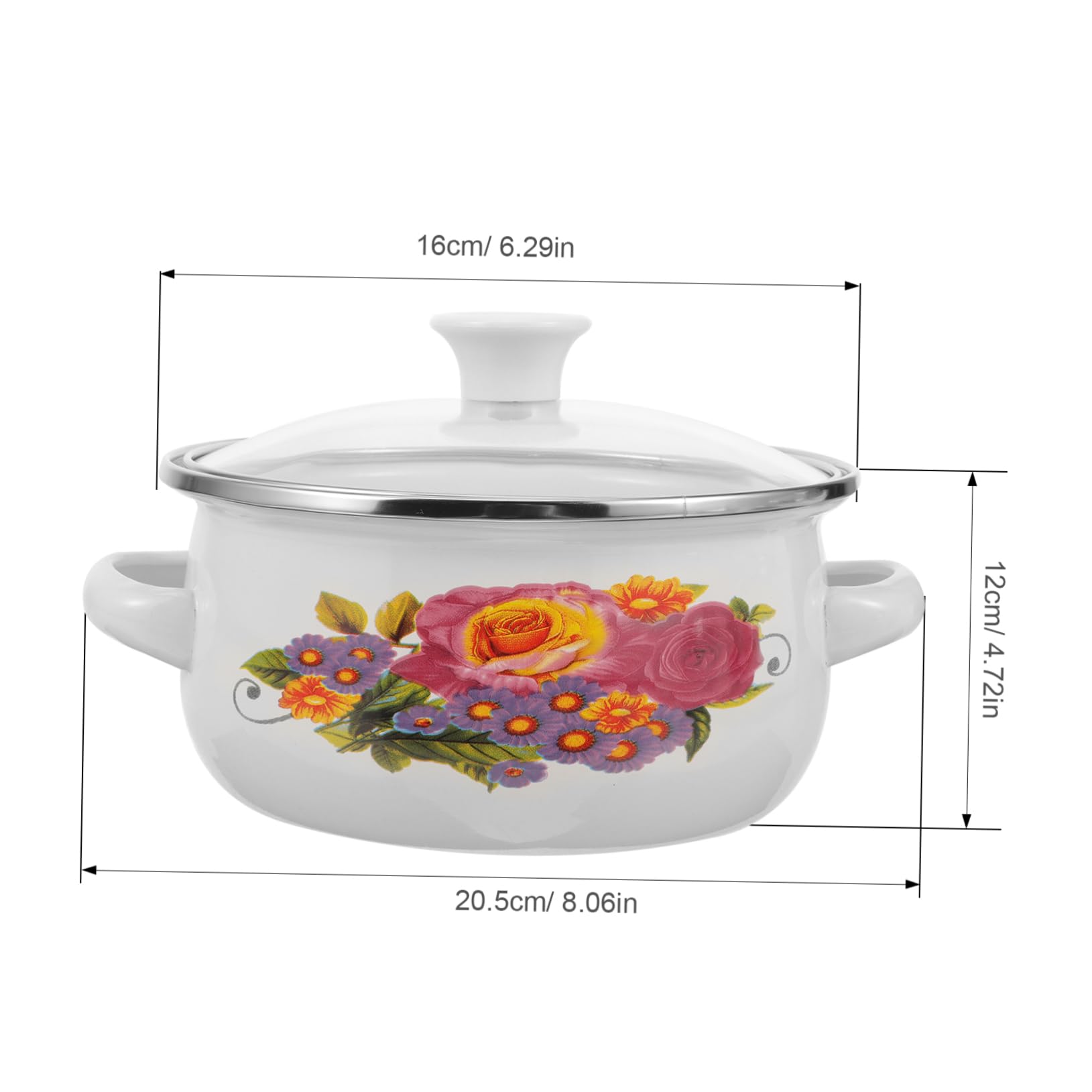 Yardenfun 3Pcs Small Enamel Cooking Pots Stackable Stock Pot with Lids for Kitchen Ideal for Sauces and Soups Versatile Cookware for Home Cooking