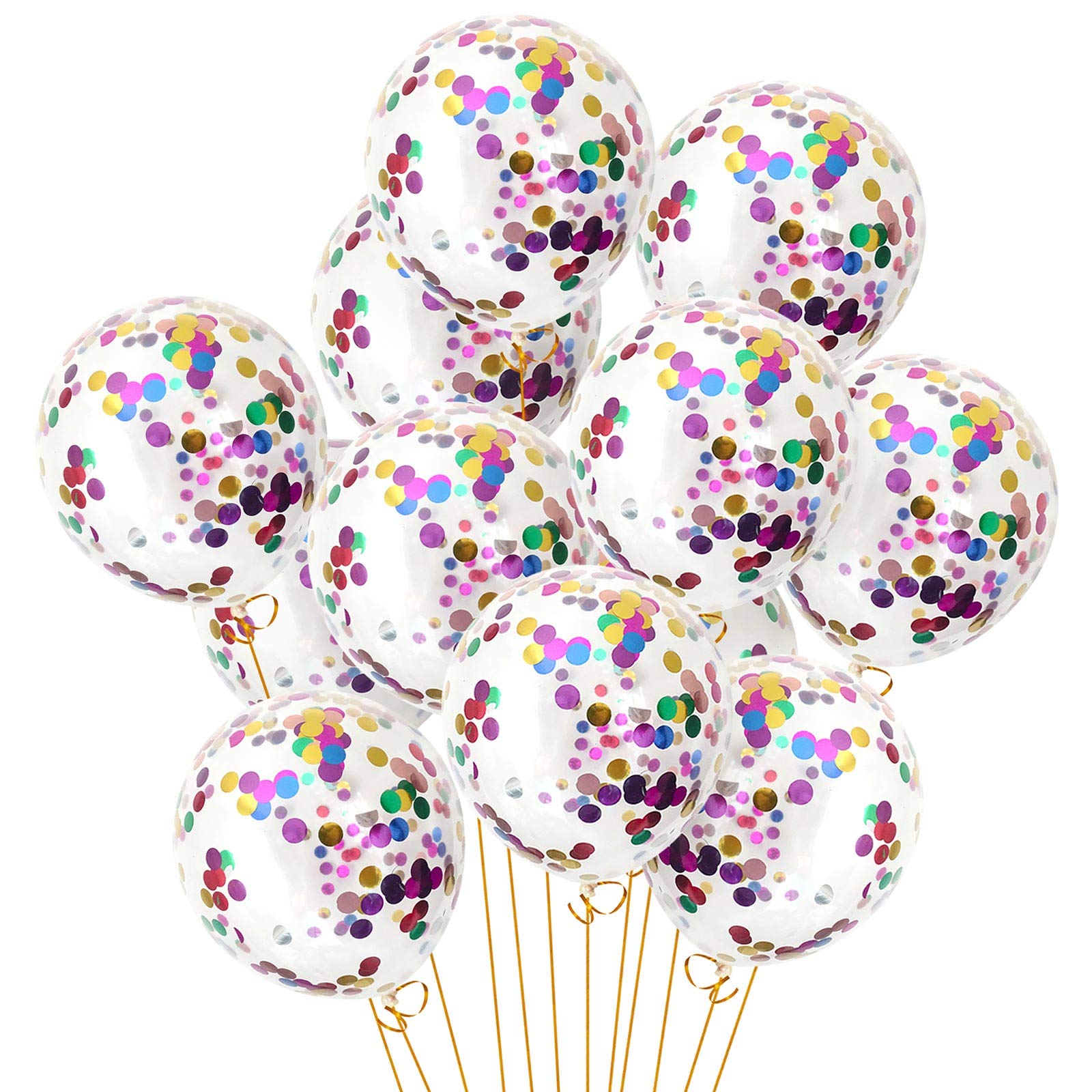 Confetti Balloons 40pack, 12inch Transparent Party Balloons with Colorful Confetti for Graduation Party Wedding Baby Shower Birthday Carnival Party Decoration Supplies…