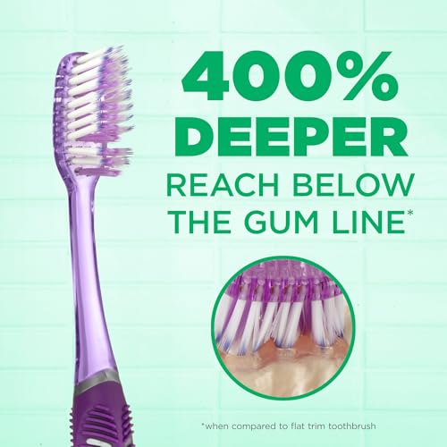 GUM Technique Deep Clean Toothbrush - Compact Soft - Soft Toothbrushes for Adults with Sensitive Gums - Extra Fine Bristles, 2ct (6pk)