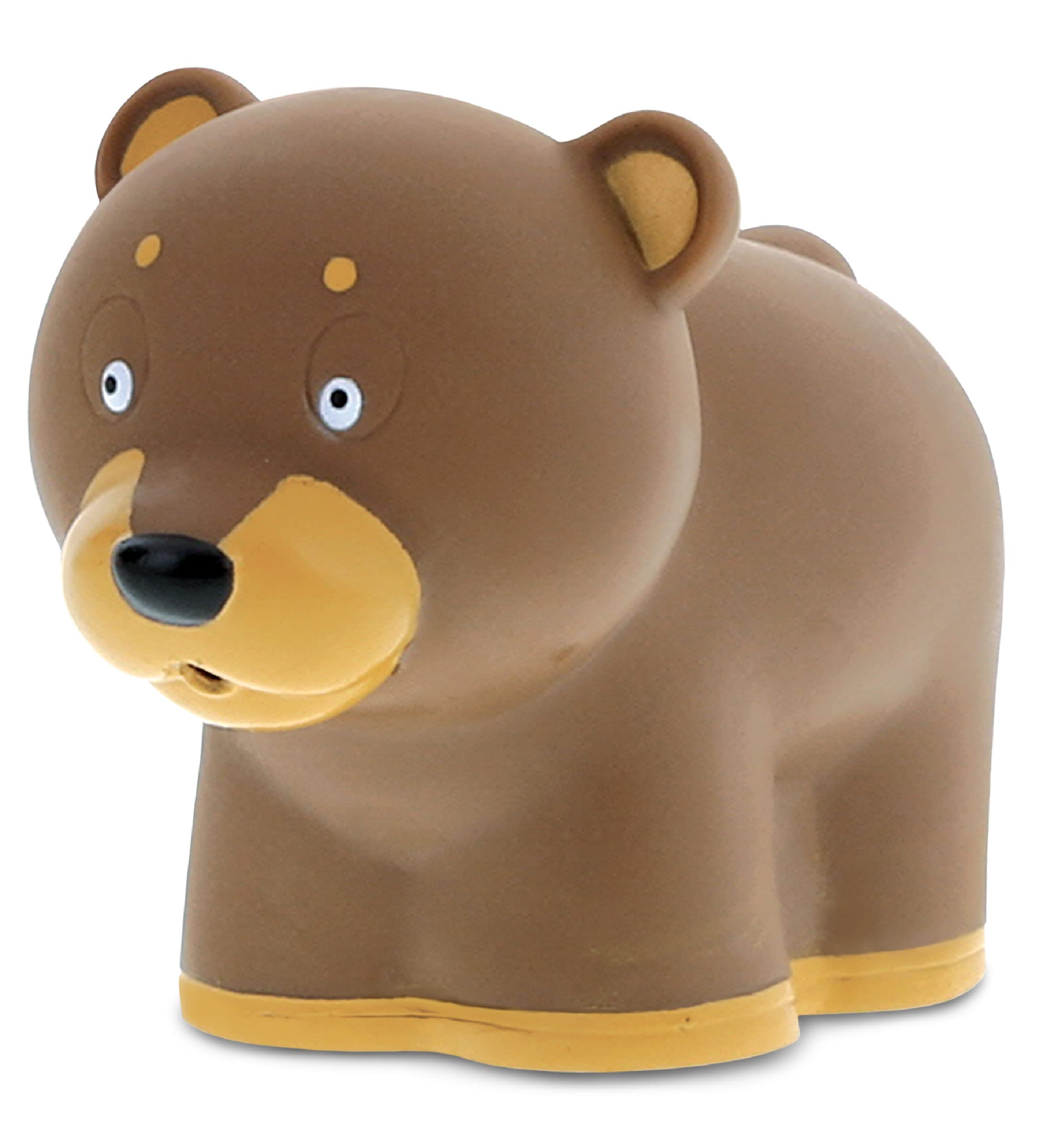 DolliBu Brown Bear Bath Buddy Squirter - Floating Brown Bear Rubber Bath Toy, Fun Water Squirting Bathtime Play For Toddlers Cute & Soft Wild Life Animal Toy For Bathtub, Beach & Pool for Girls & Boys