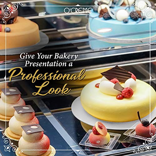 O'CREME White Wraparound Cake Pastry Round Drum Board 1/4 Inch Thick, 8 Inch Diameter - Pack of 10