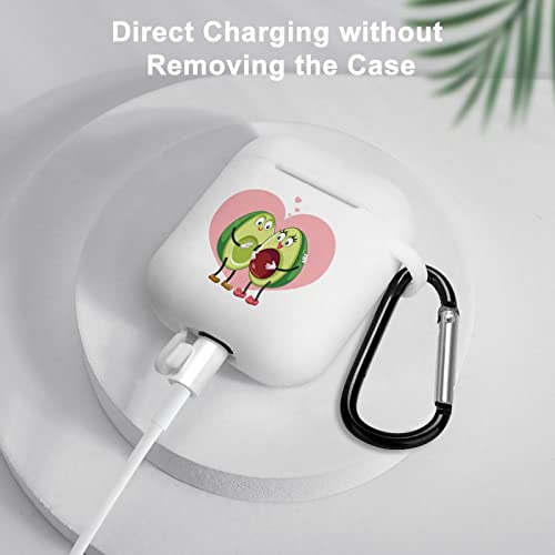Avocado Family Pregnancy Silicone AirPods Case Protective Cover Compatible with AirPods 2 & 1 with Keychain