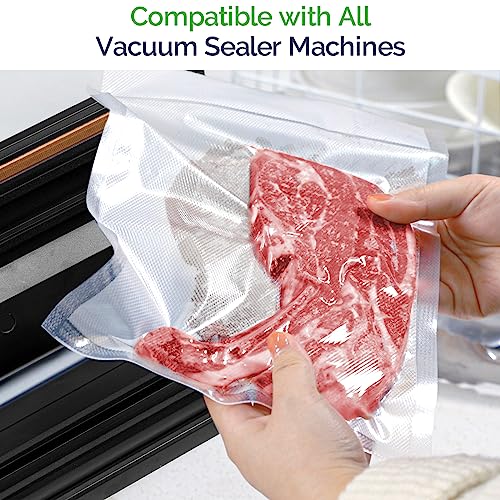 GERYON Vacuum Sealer Bags, 120 count 8"x12" Pre-Cut Food Sealer Bags Fit for Geryon and other Vacuum Sealer Machine